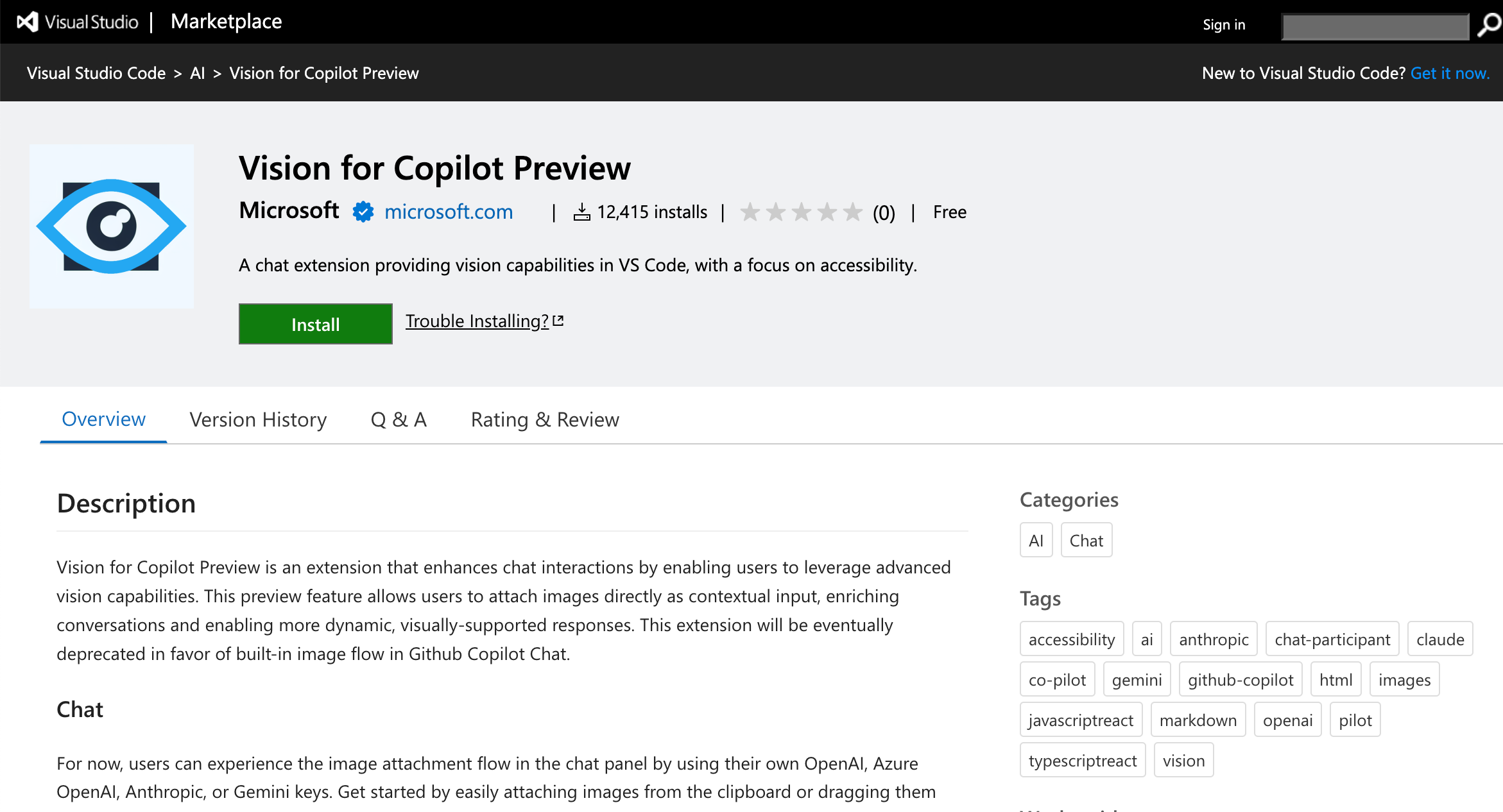 Microsoft製の VSCode拡張機能「Vision for Copilot Preview」で GitHub Copilot での画像入力を軽く試す【なんでもCopilot】 # ...