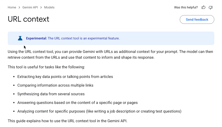 Gemini API の実験的機能「URL context」を Node.js で試す #JavaScript - Qiita