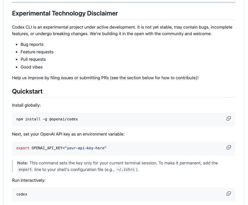 OpenAI Codex CLI のクイックスタートを試してみた #Node.js - Qiita
