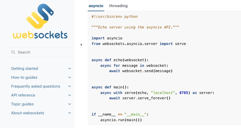 Python でシンプルなオウム返しをする WebSocketサーバーを作ってみる（＋ Node.js のクライアントからメッセージを送って ...