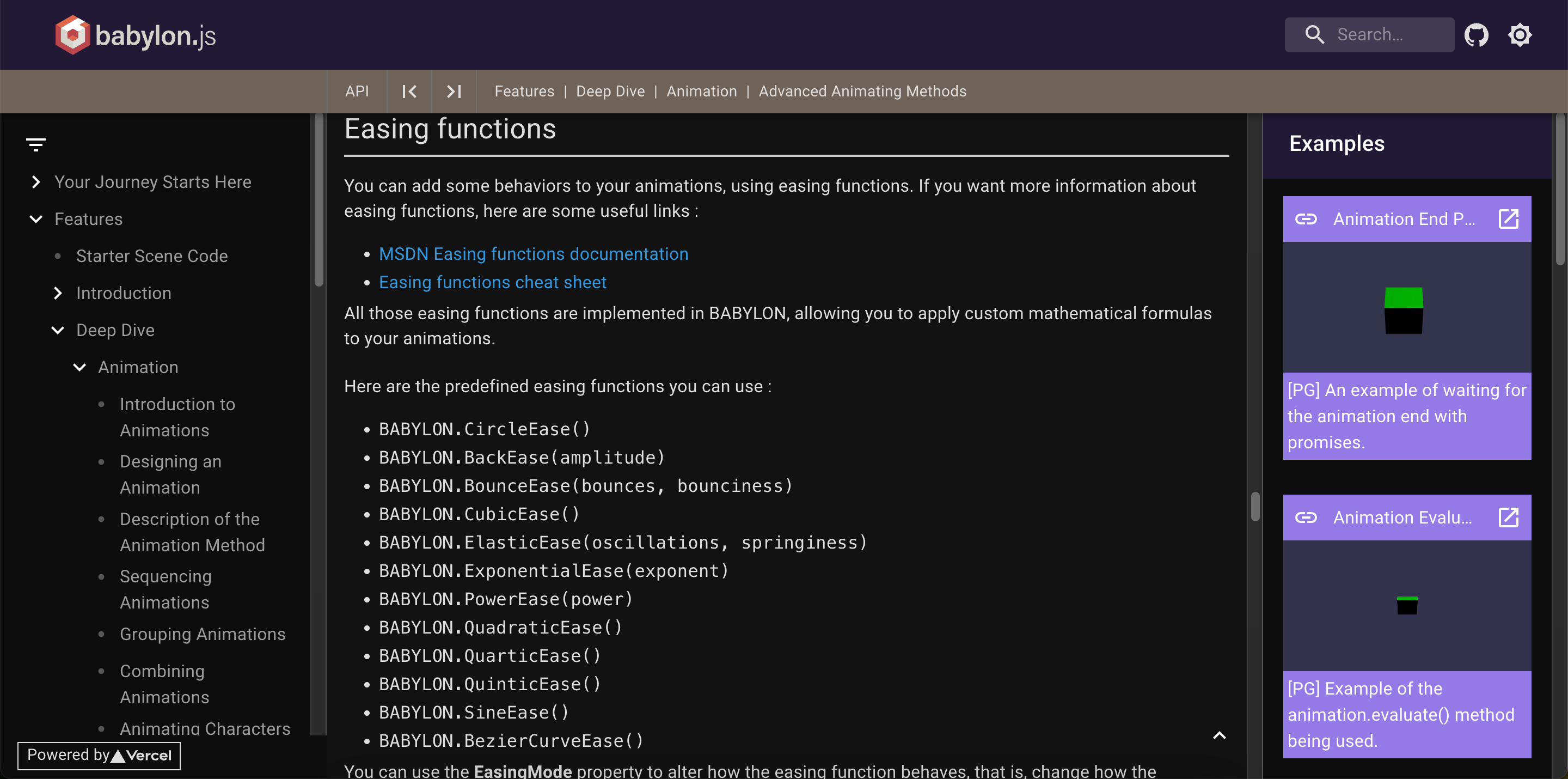 Babylon.js に標準機能でイージングのための機能があるか確認して軽く触ってみた #JavaScript - Qiita