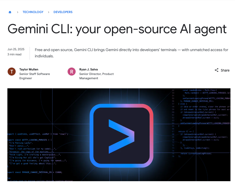 Gemini CLI をさっそく試してみた！ #Google - Qiita