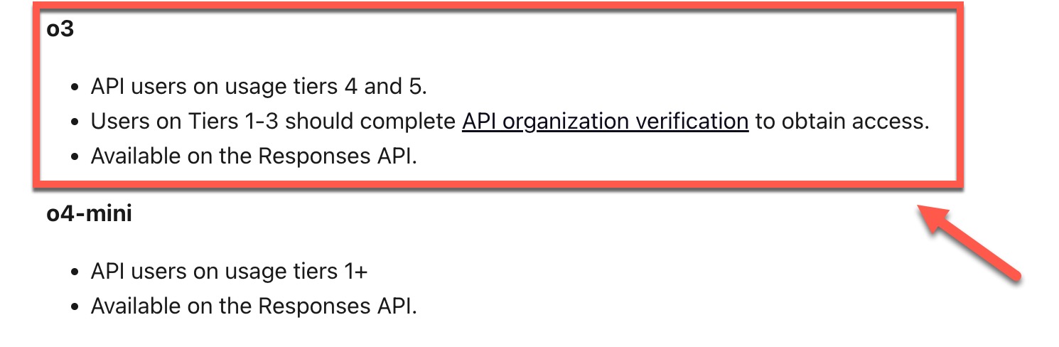 OpenAI の o3 の API の利用条件【公式情報より】： Tier が 1〜3 の場合は「API Organization Verification」が必要 #OpenAI - Qiita