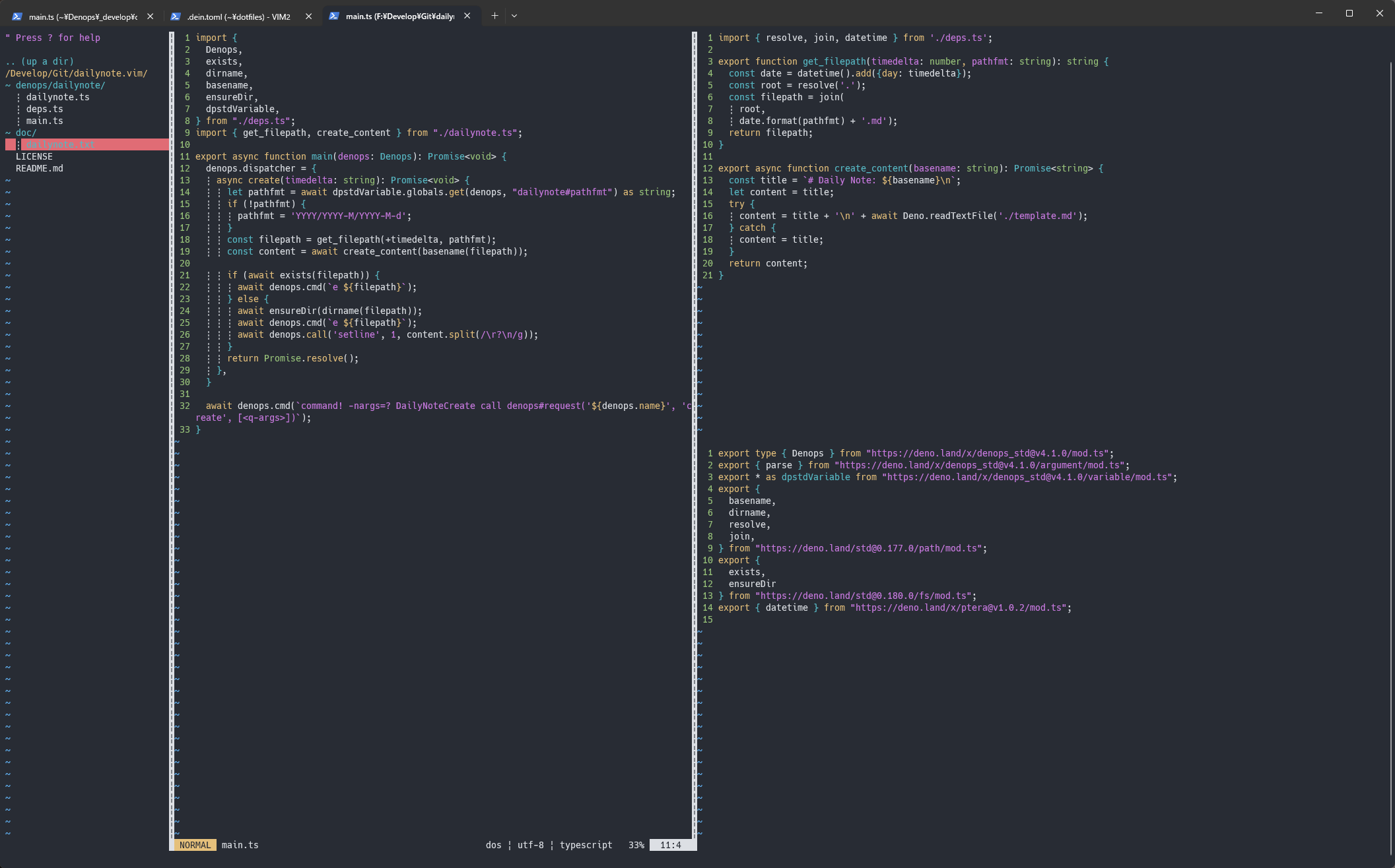 日記作成アプリを作りつつ denops で Vim/neovim プラグイン作る勉強をした #Vim - Qiita