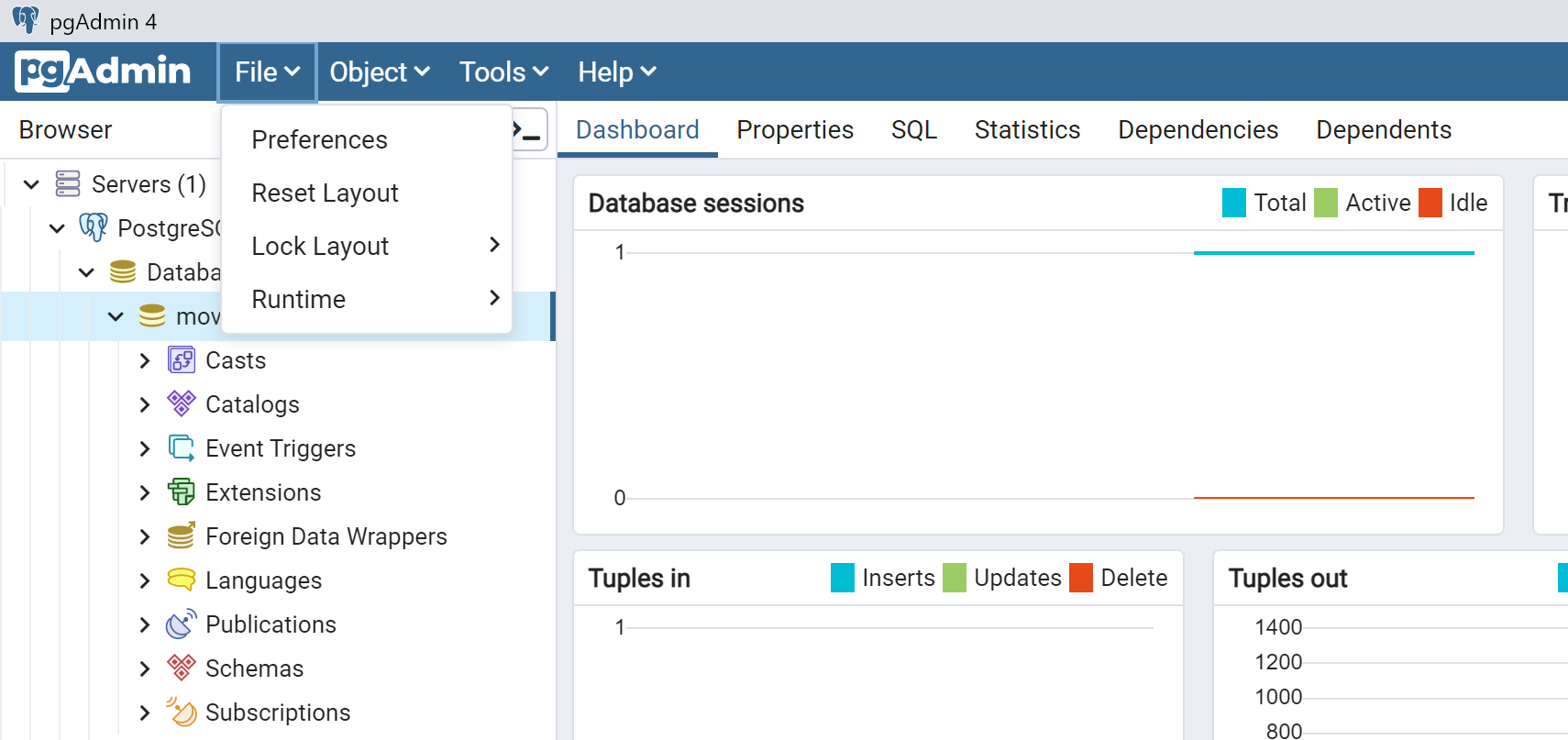 PostgreSQL pgAdmin4 の画面表示が崩れた時の対応 #pgadmin4画面レイアウト修正 - Qiita