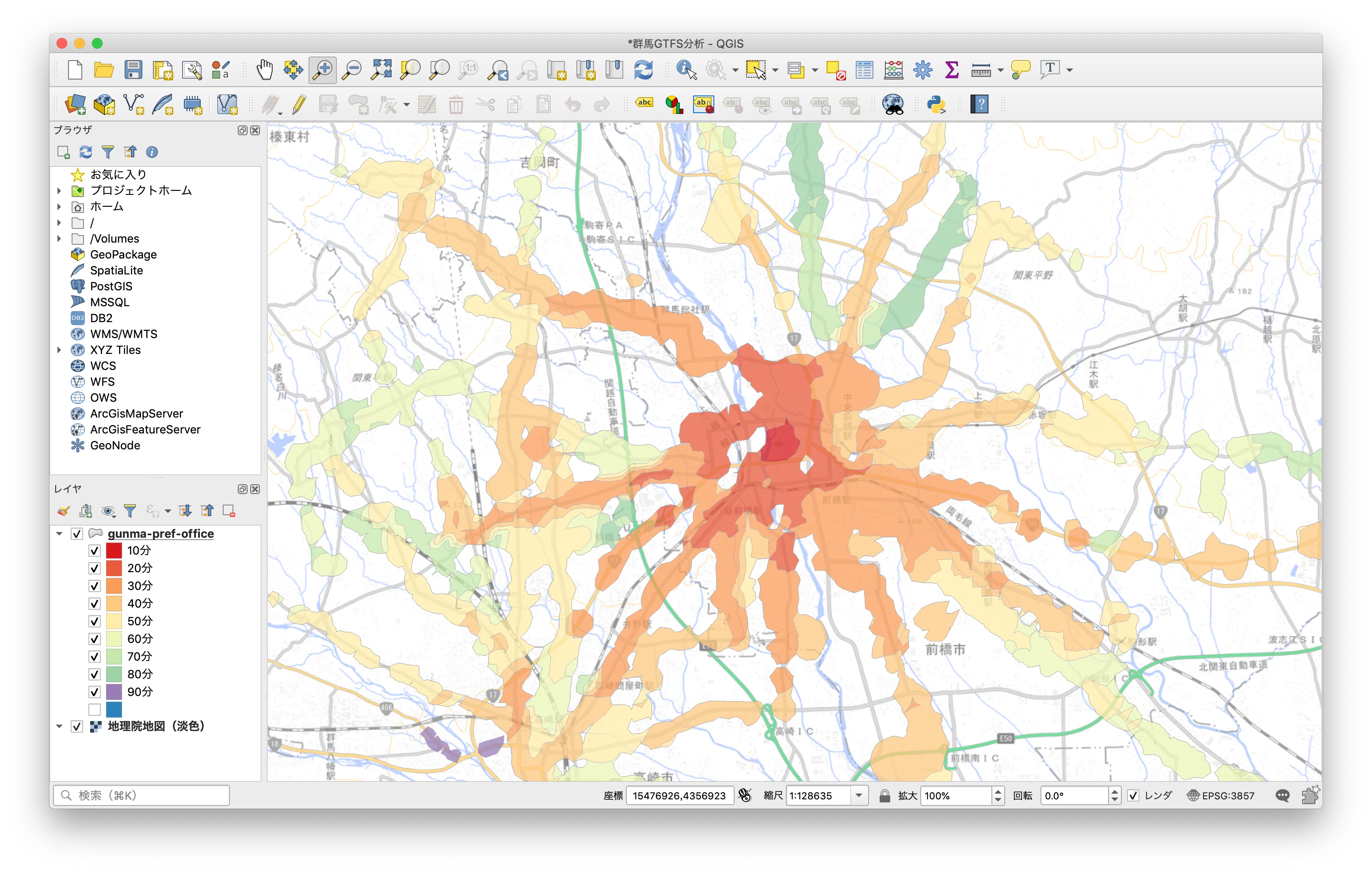 GTFSデータとOpenTripPlannerを使って公共交通による到達圏解析を行う #オープンデータ - Qiita