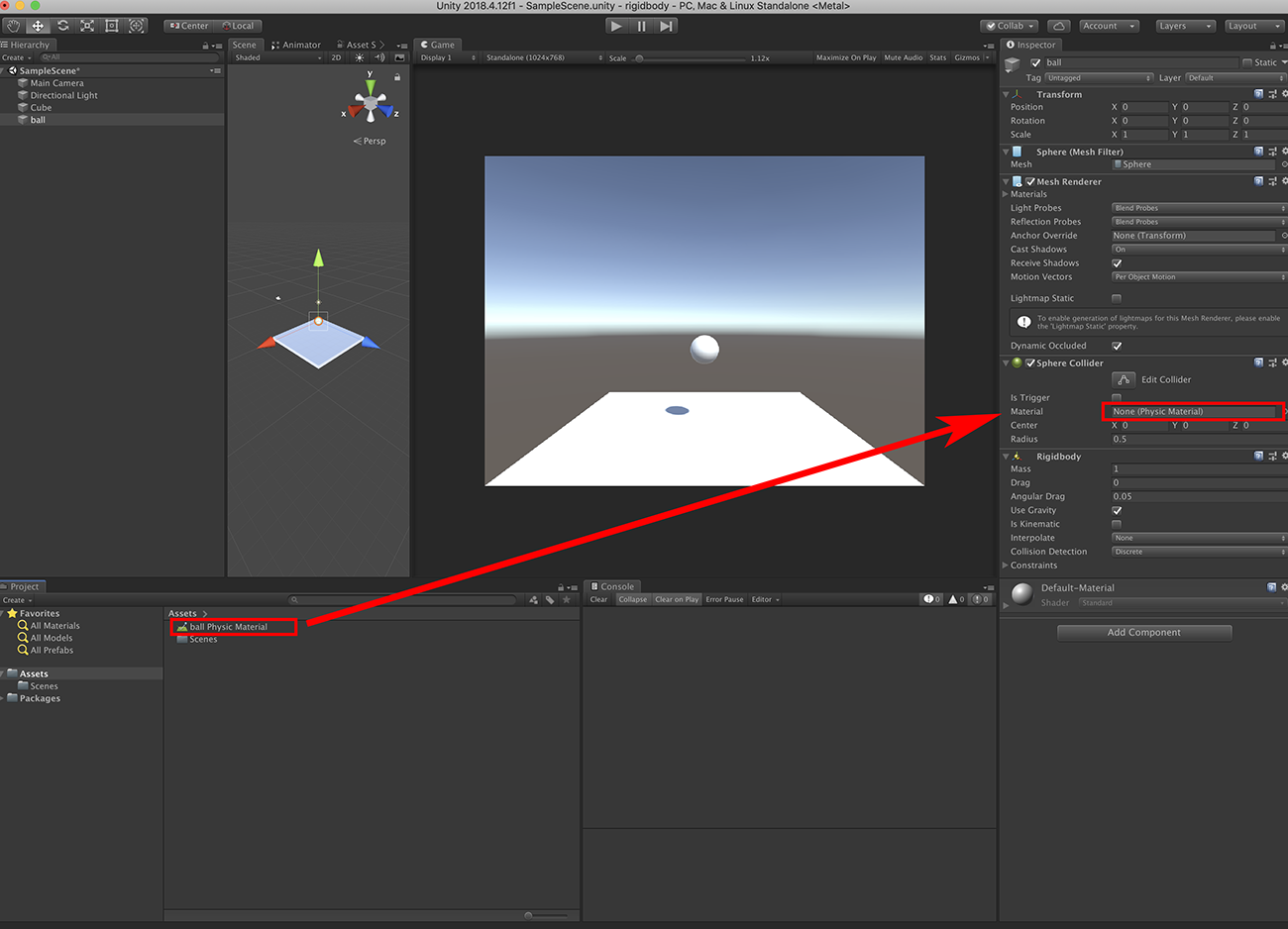 Unityの「rigidbody」と「Physic Material」を使って、物理特性を持った跳ねるボールを作りましょう。 #Unity3D - Qiita