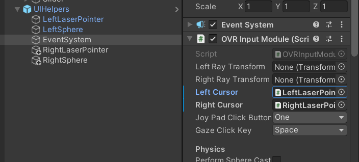 OVRInputModuleによるuGUI操作を両手に対応させる【Unity】 #Unity - Qiita