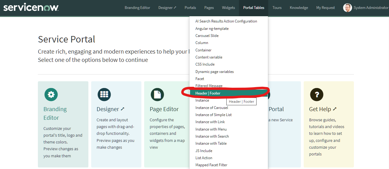 【ServiceNow】Service Portalのヘッダーとフッターの作成 #ServiceNow開発メモ - Qiita