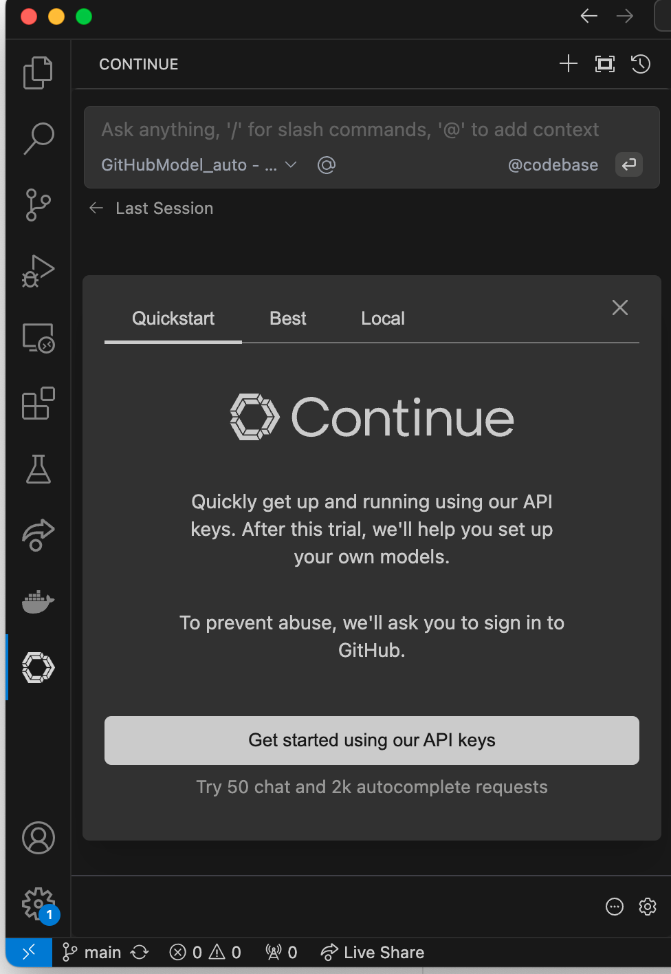 VSCodeにContinueを入れて無料で生成AIを使ったコーディングをする方法 #LLM - Qiita