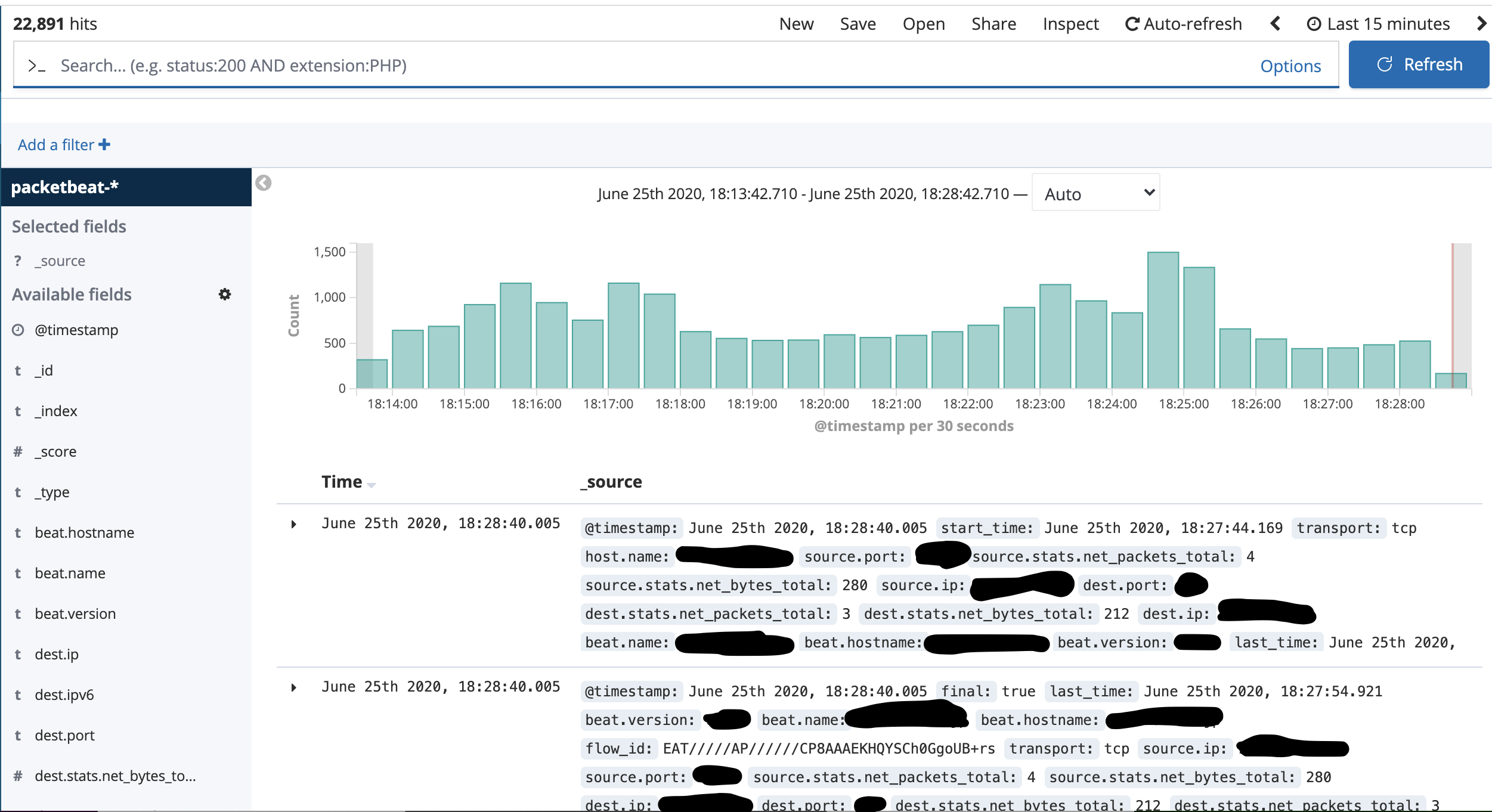 Packetbeatを使って、ネットワークトラフィックを収集しよう #Elasticsearch - Qiita