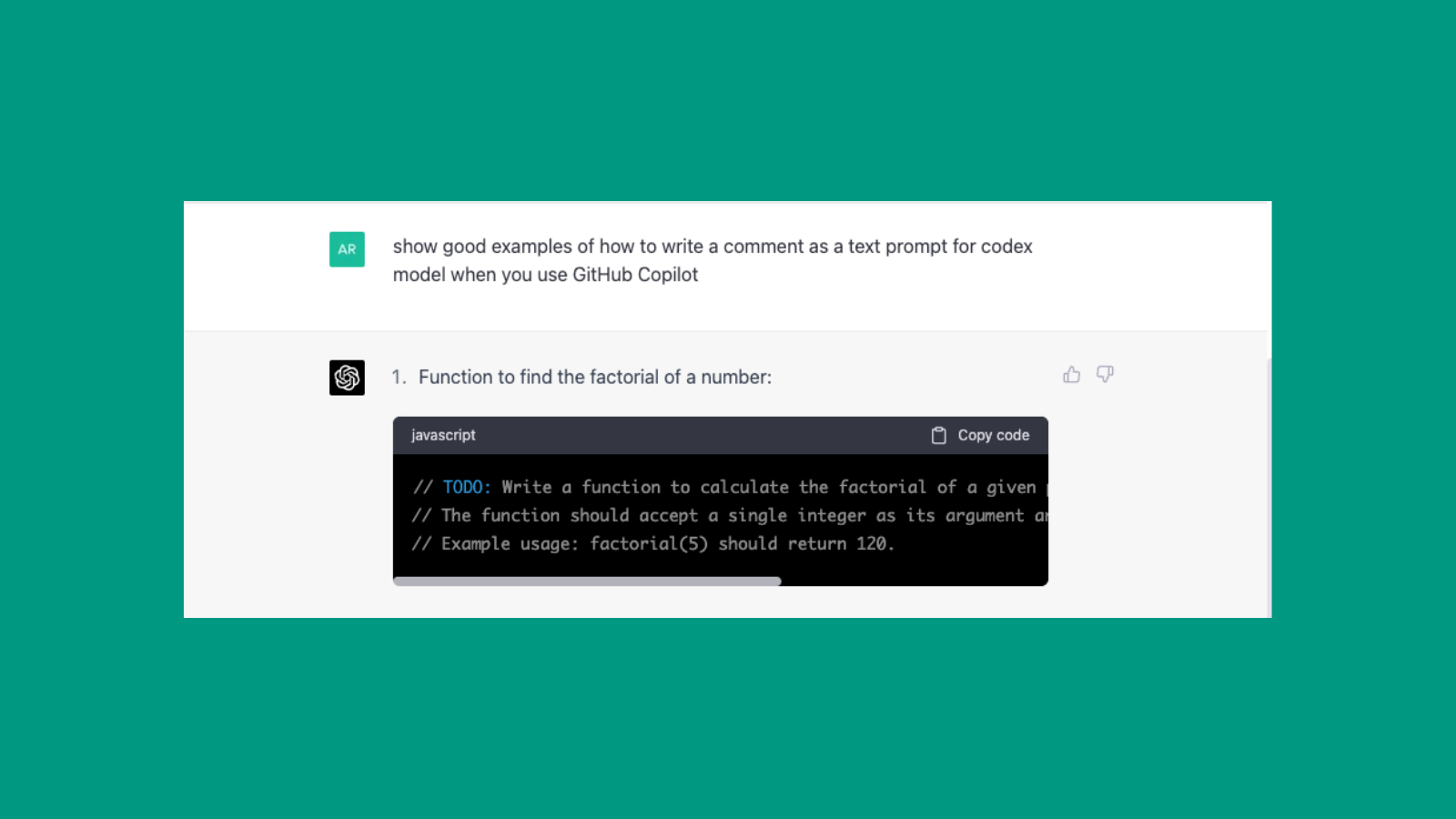 GitHub CopilotとChatGPTに関数の作成からテストの作成までのすべてを任せてみた #TypeScript - Qiita