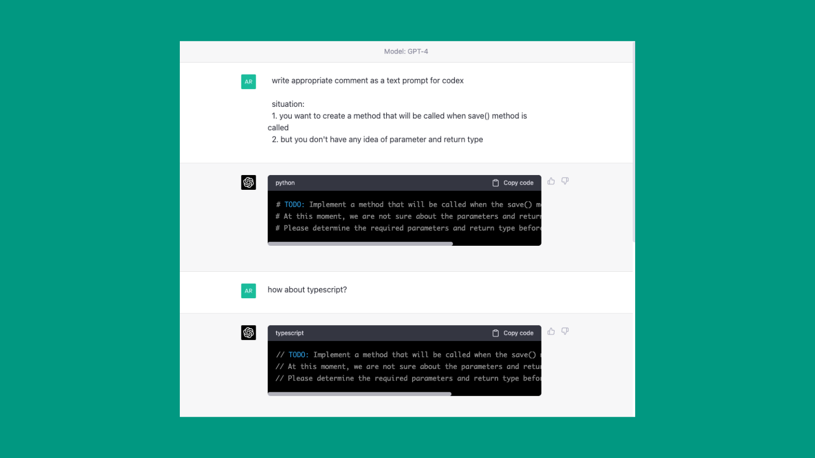 GitHub CopilotとChatGPTに関数の作成からテストの作成までのすべてを任せてみた #TypeScript - Qiita