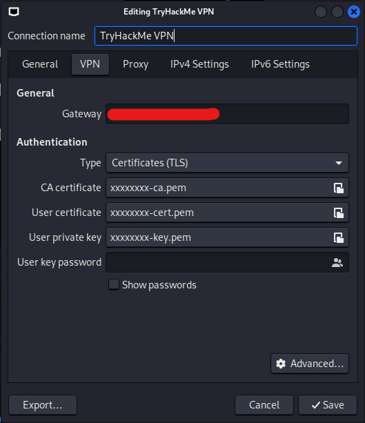VirtualBoxのKaliLinuxのNetworkManagerでTryHackMeにVPN接続できなかった話 #備忘録 - Qiita