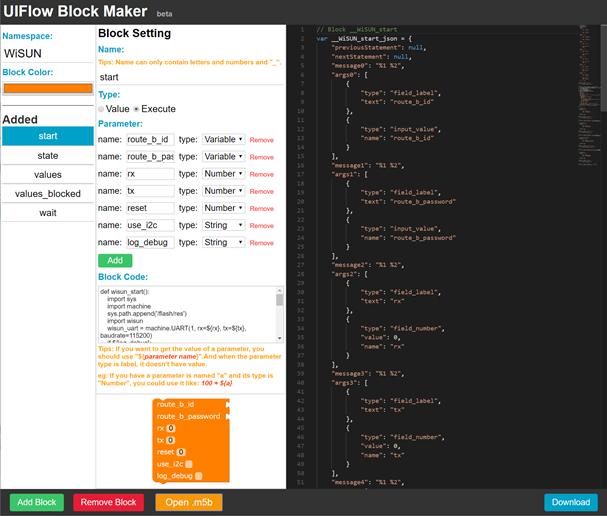 自作モジュール用のUI Flowのカスタムブロックを作る #M5stack - Qiita