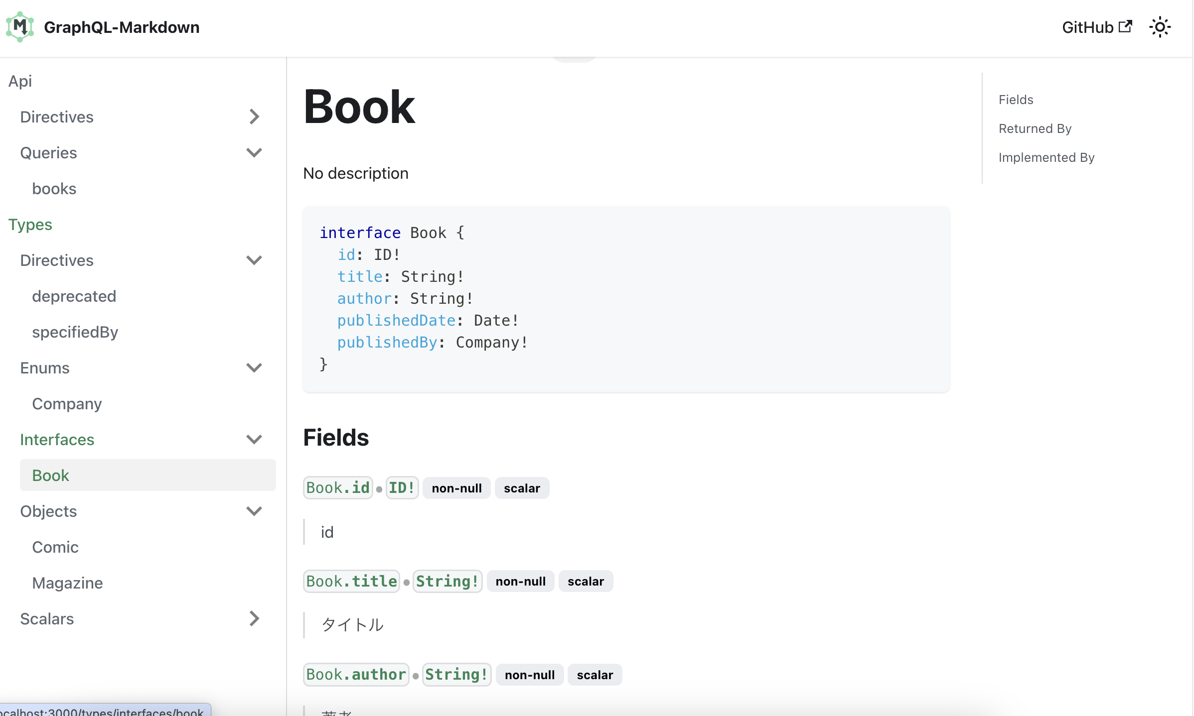 GraphQL-MarkdownでGraphQLスキーマからドキュメントを自動生成する #GraphQL - Qiita