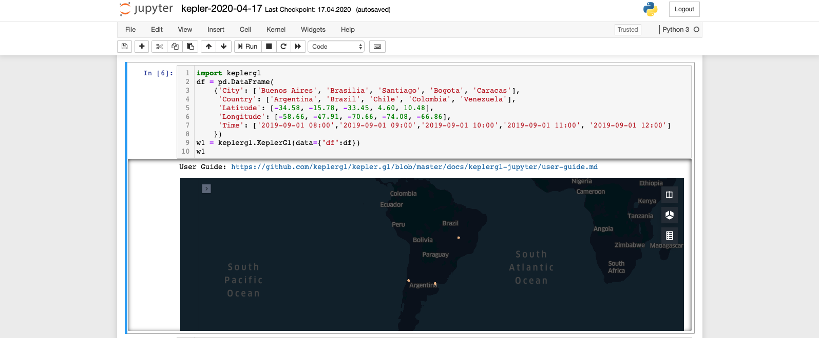 Using Kepler.GL in Jupyter #pandas - Qiita