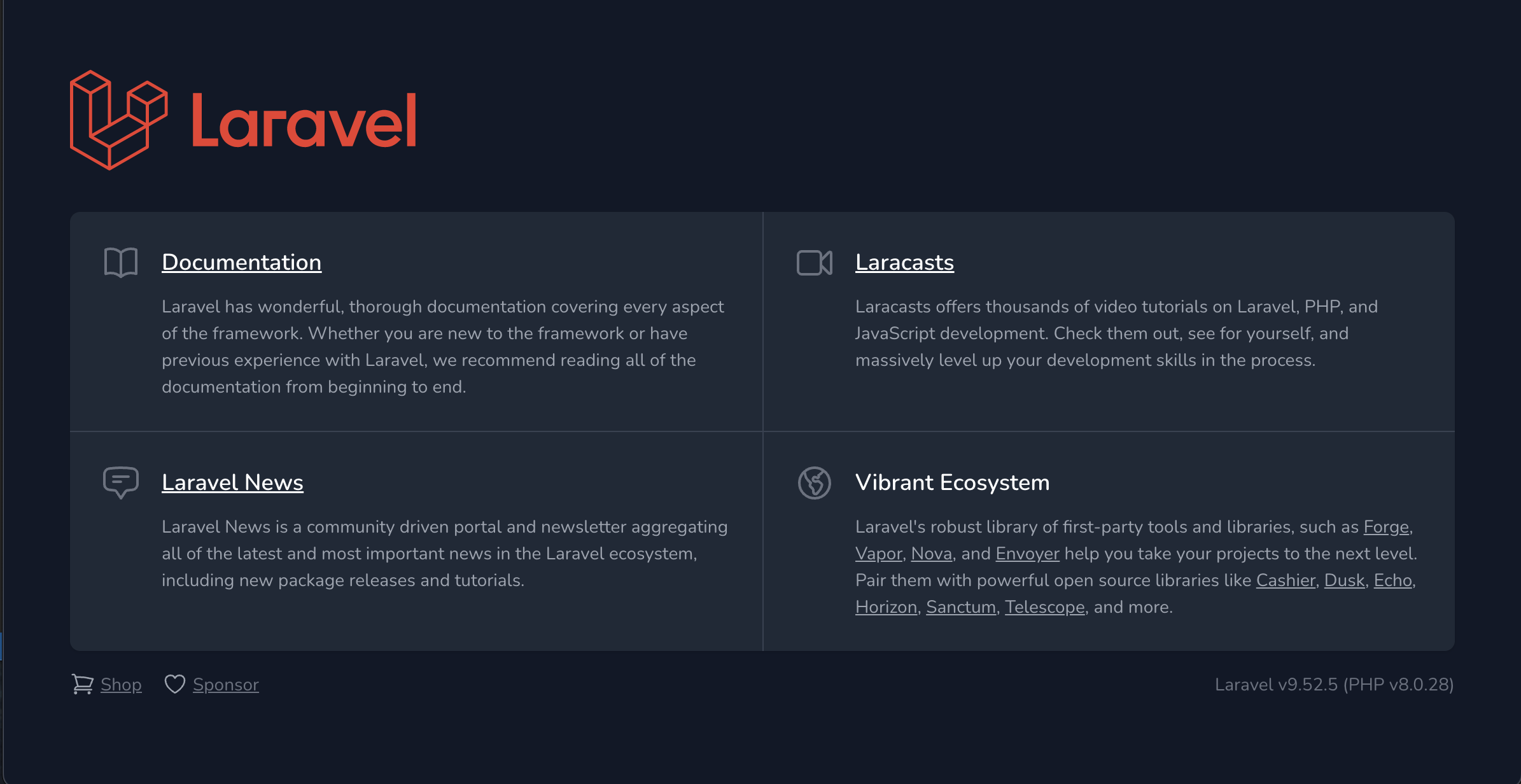 【独学メモ】-Laravelのインストール 初期設定- #PHP - Qiita
