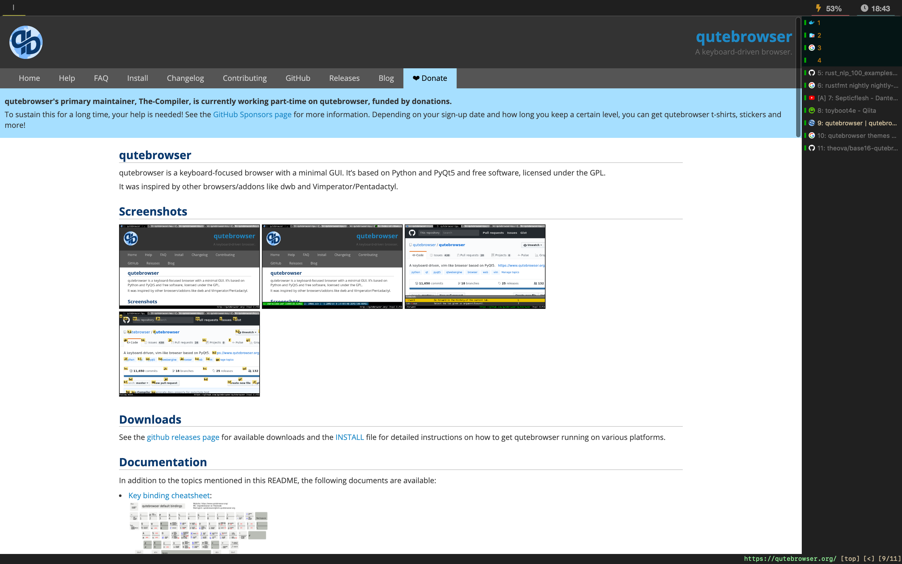 qutebrowser の細かい設定 #Vim - Qiita