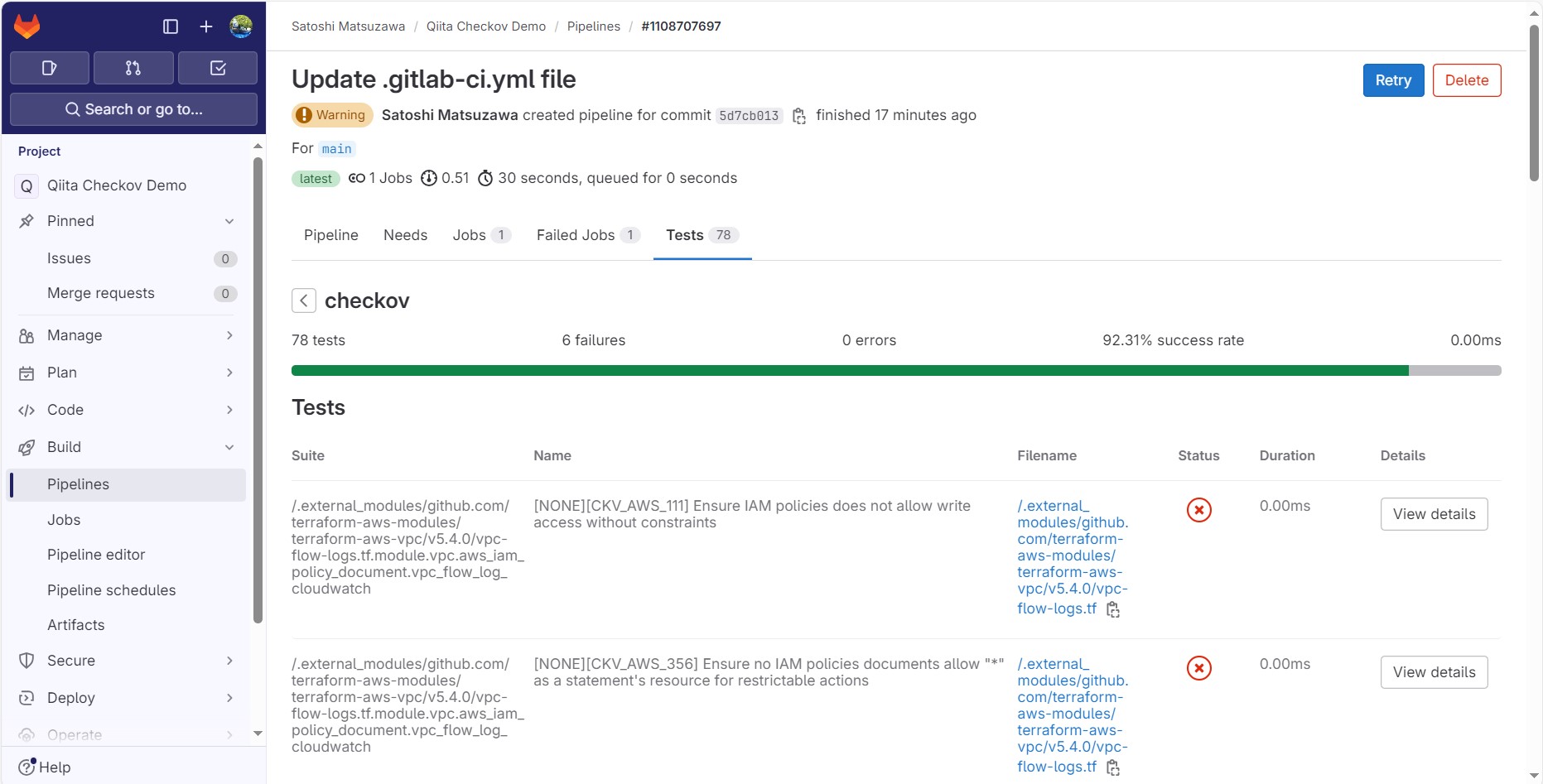 Checkovを使ってIaCコードの静的解析をしてみよう #AWS - Qiita