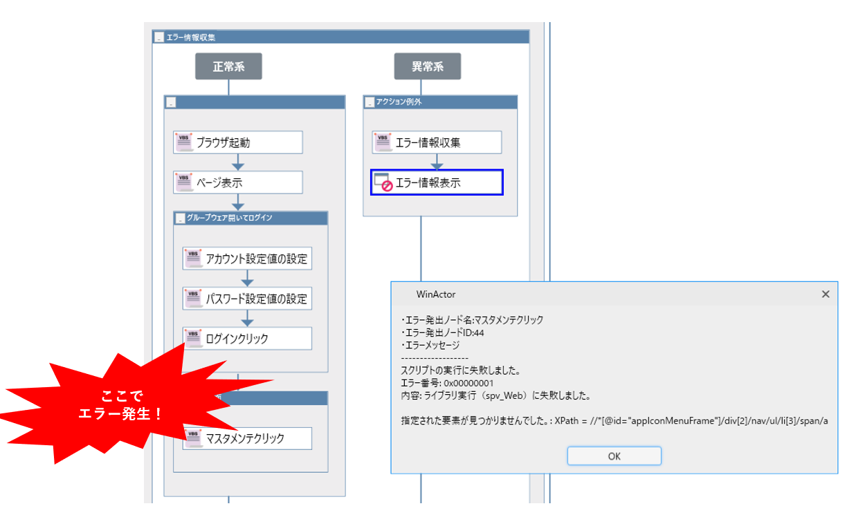 WinActorで独自のエラーをスローした ##例外処理 - Qiita