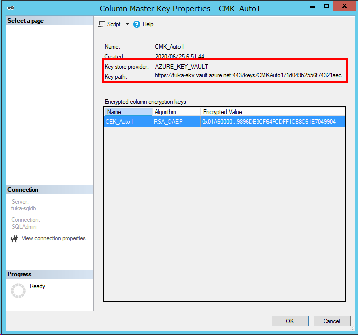 Azure SQL DatabaseでAlways Encryptedを使って暗号化してみた #SQLDatabase - Qiita