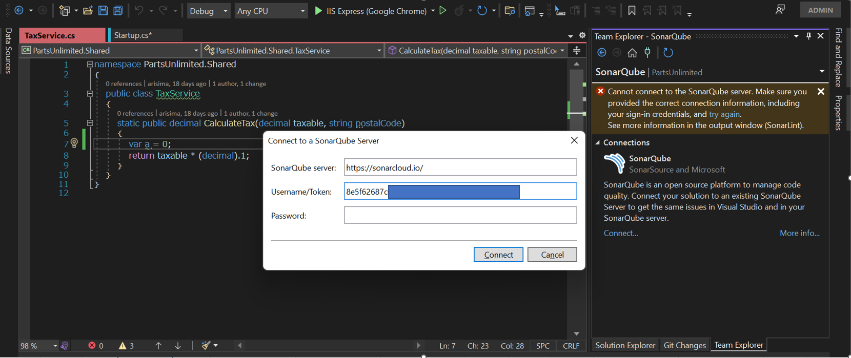 Azure DevOps、Visual Studio、Sonarlint、SonarCloudを利用する #CI - Qiita