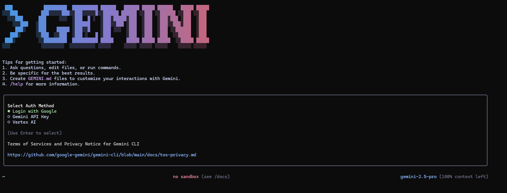 【Gemini CLI】超簡単！インストール・利用方法 #GeminiCLI - Qiita