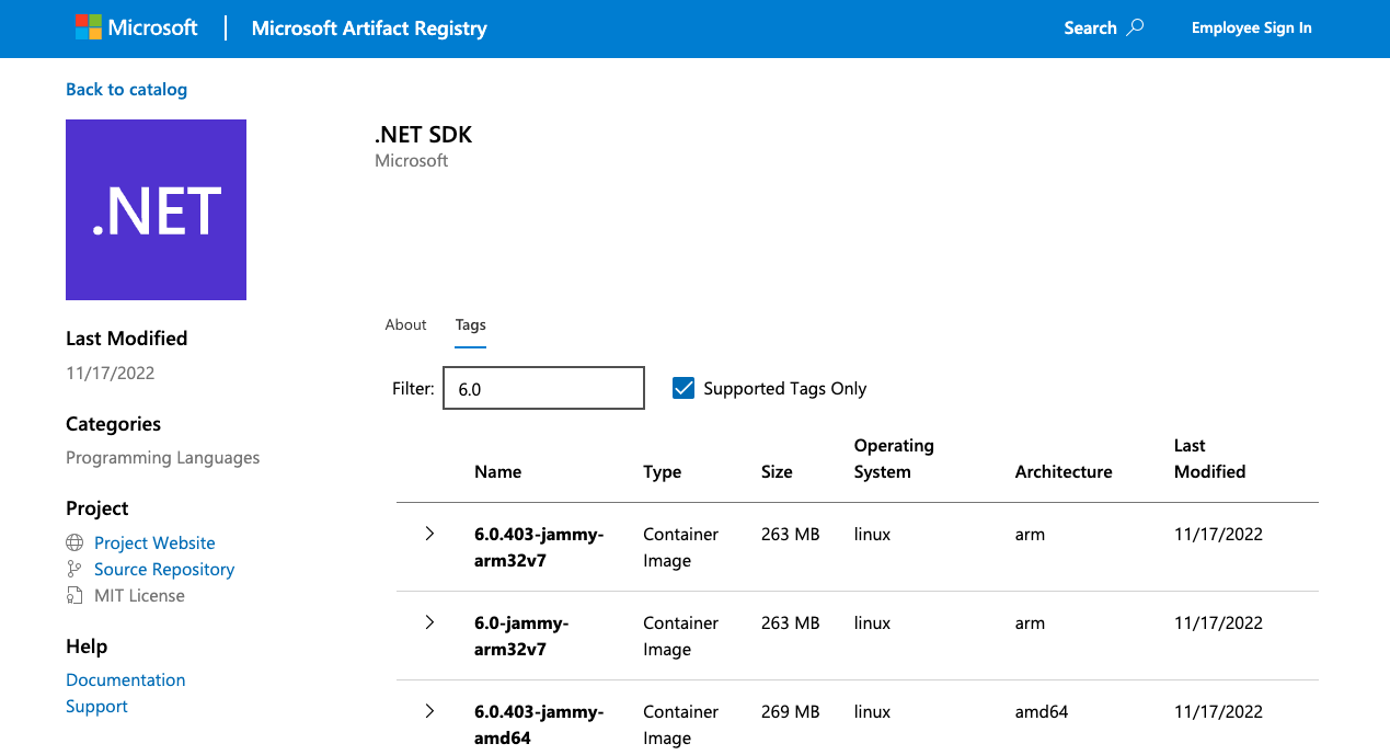 Microsoft Artifact Registry (mcr.microsoft.com) にあるコンテナーイメージのタグ一覧を確認する #Docker - Qiita
