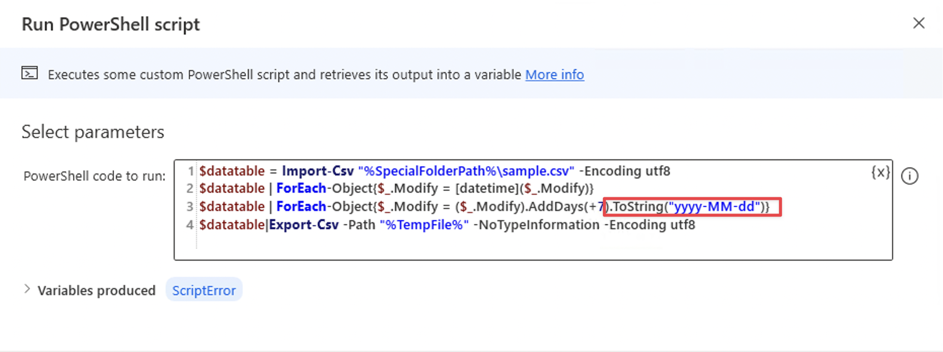 Power Automate for desktop「PowerShellスクリプトの実行アクションからCSVデータテーブルを操作する」 #SQL - Qiita