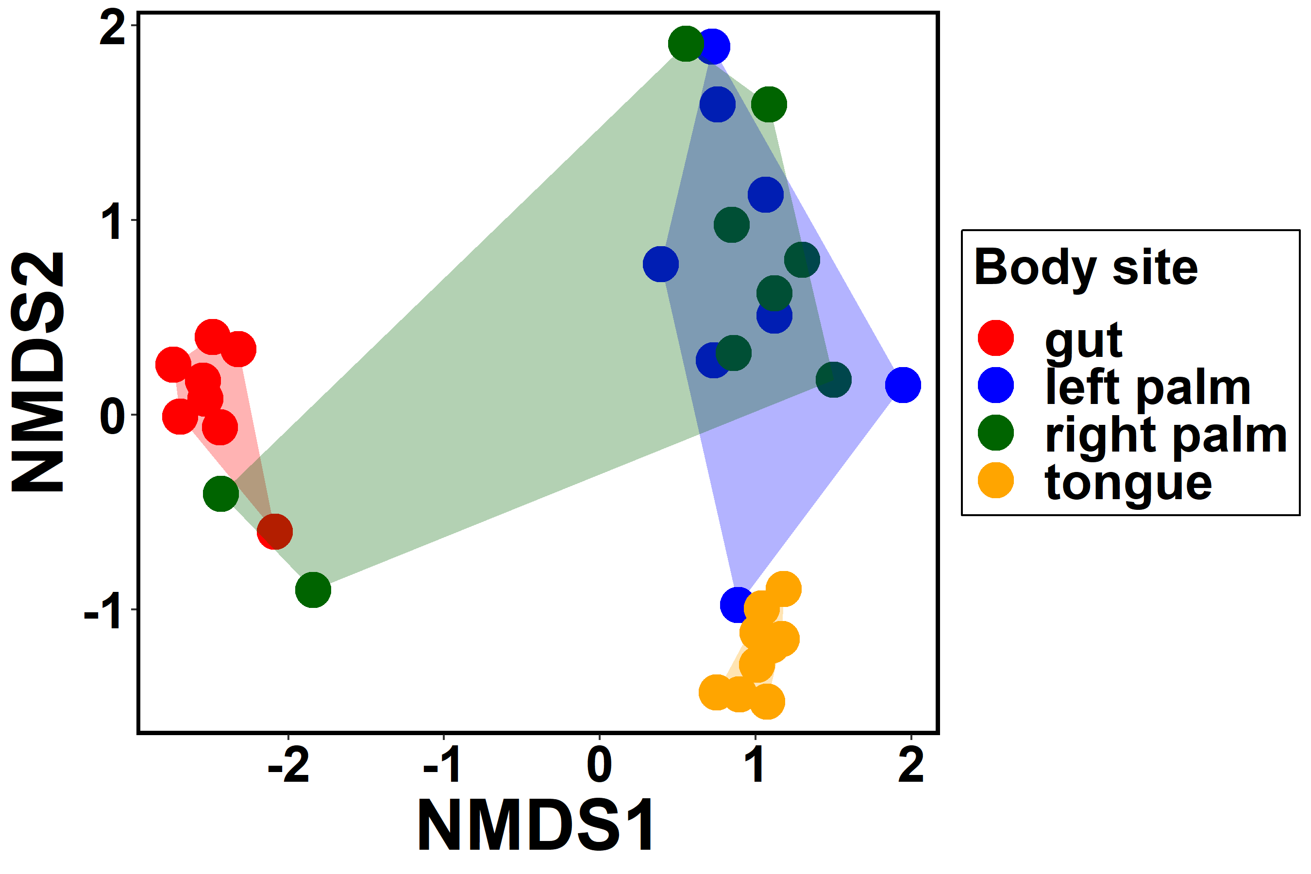 Rで論文っぽい図を描く② veganで解析した微生物群集の構成の相違（NMDS）をggplot2で視覚化する #bioinformatics ...