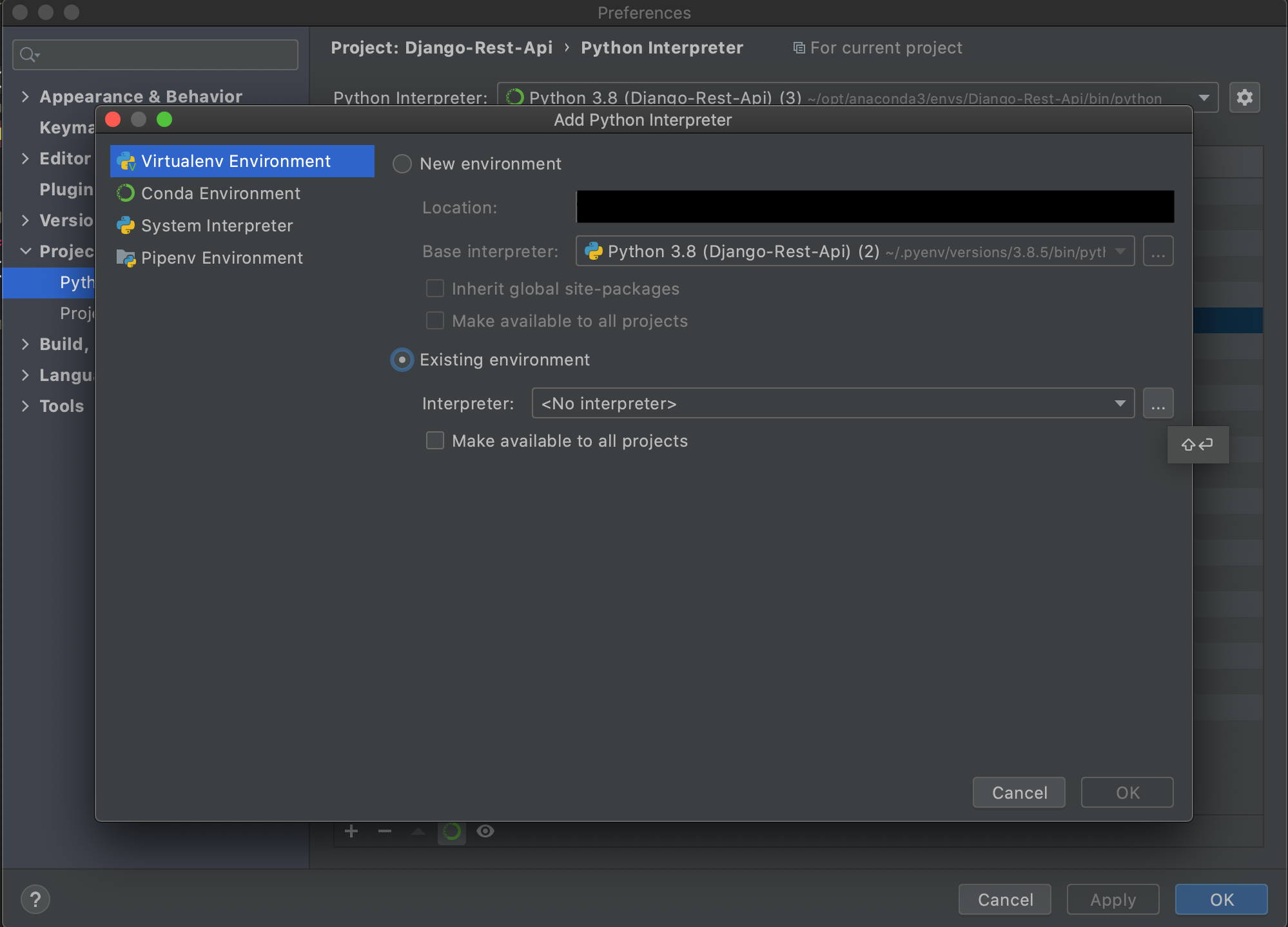 Anacondaで仮想環境を作り、PyCharmと連携する。 #Python3 - Qiita