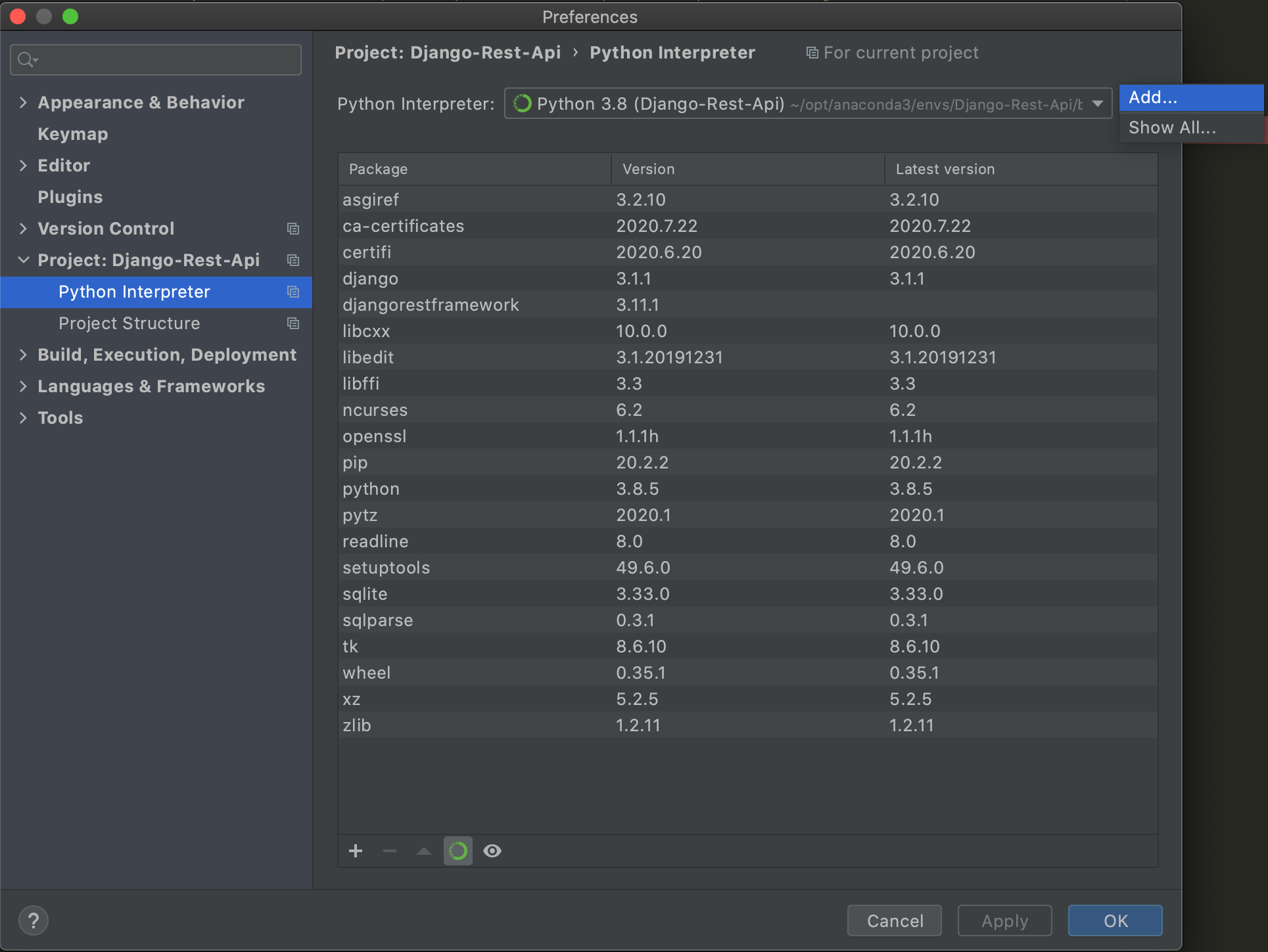 Anacondaで仮想環境を作り、PyCharmと連携する。 #Python3 - Qiita