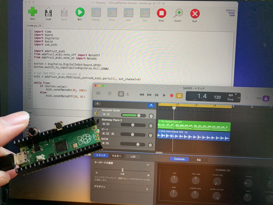 Raspberry Pi Picoの動作確認 (MicroPython、CircuitPython版) (※随時更新) #RaspberryPiPico - Qiita