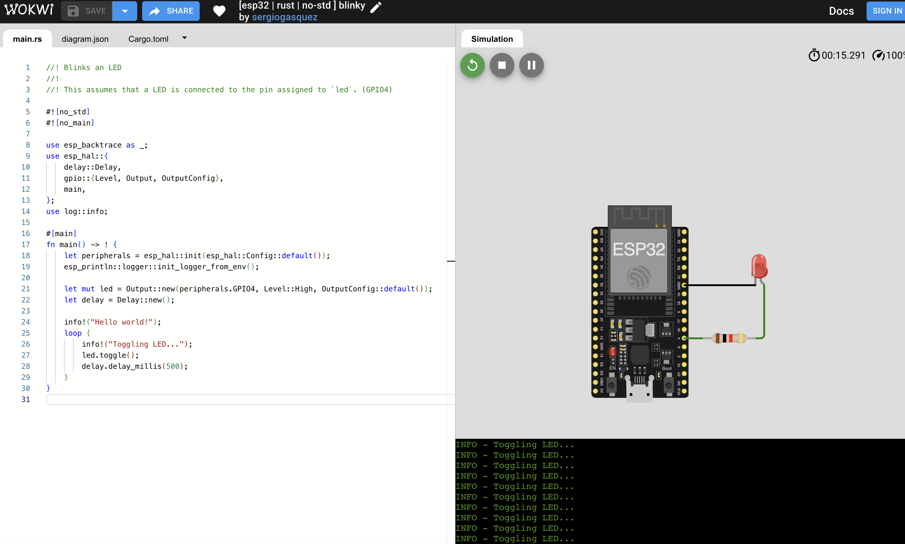 Wokwiで始める楽しい組み込みRust入門 #ESP32 - Qiita