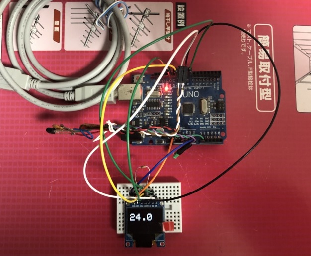 Arduino Unoとカラーoled Ssd1331で温度計 Mcp9701 Arduinouno Qiita