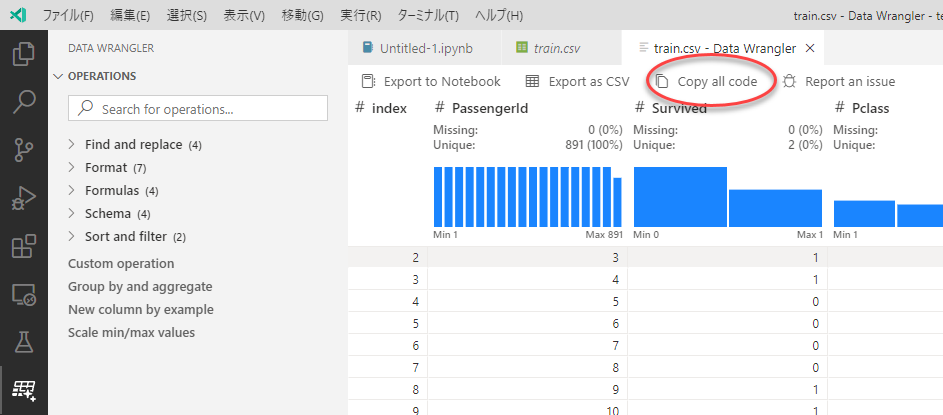 Data Wrangler extension for Visual Studio Code Insiders #Python - Qiita