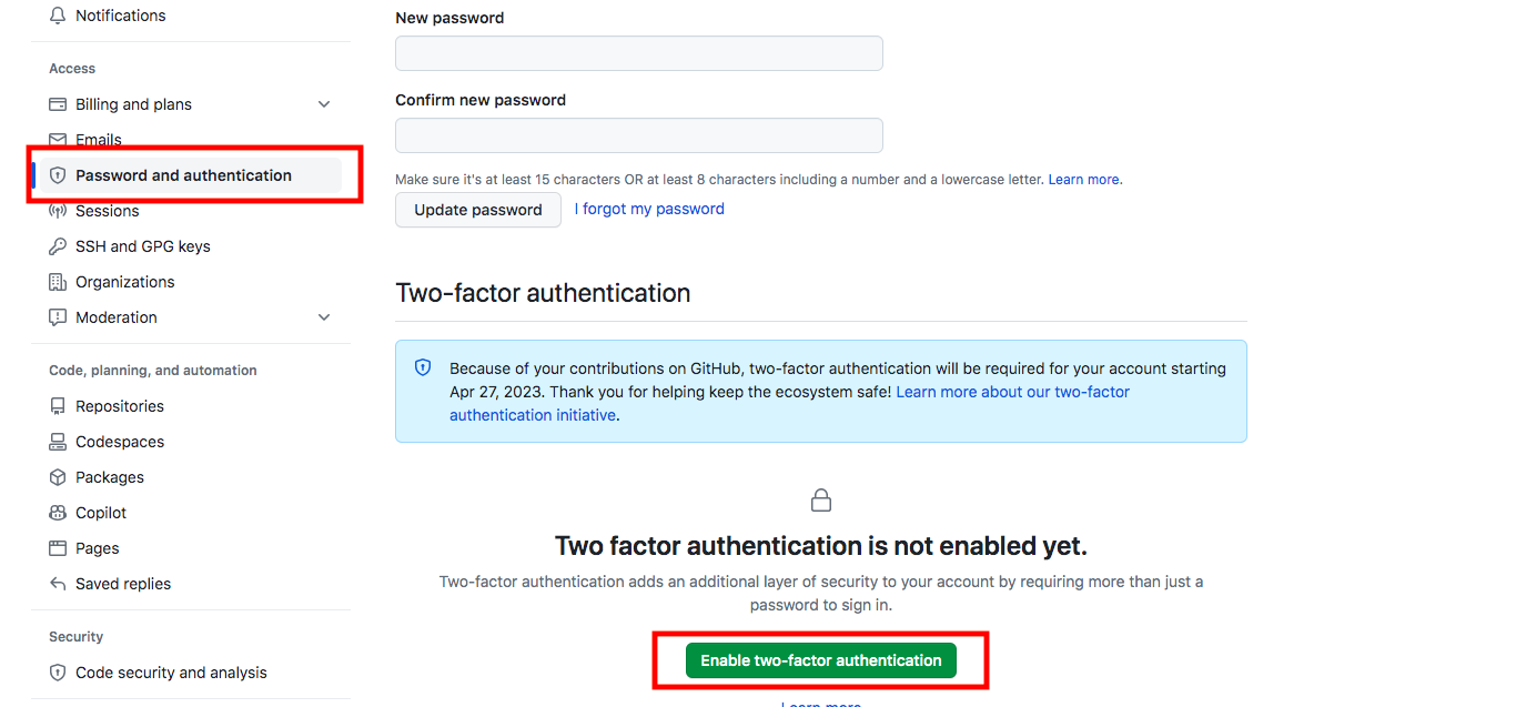 GitHubが二要素認証を有効化しろって行ってきたのでする | [ACTION REQUIRED] Your GitHub account, ~~~~, will soon require ...