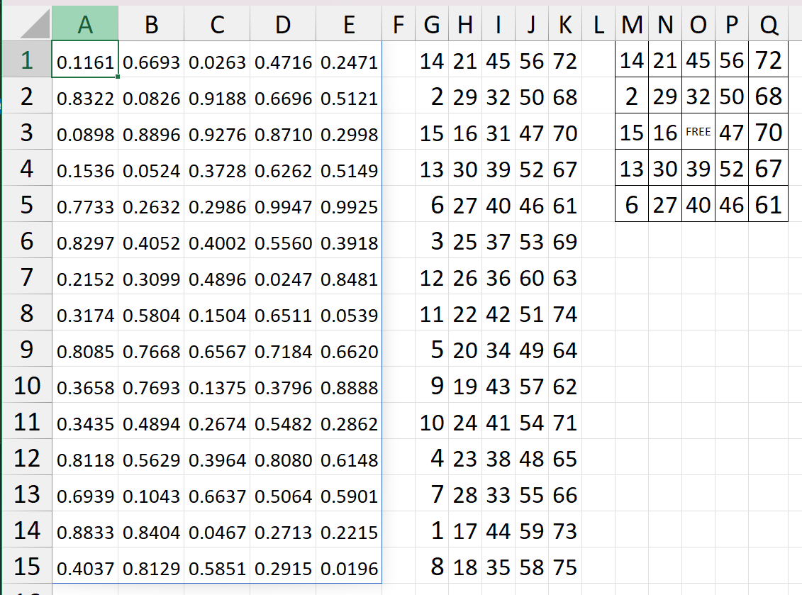 Excel のワークシート関数だけでビンゴカードを作る方法 #Excel関数 - Qiita