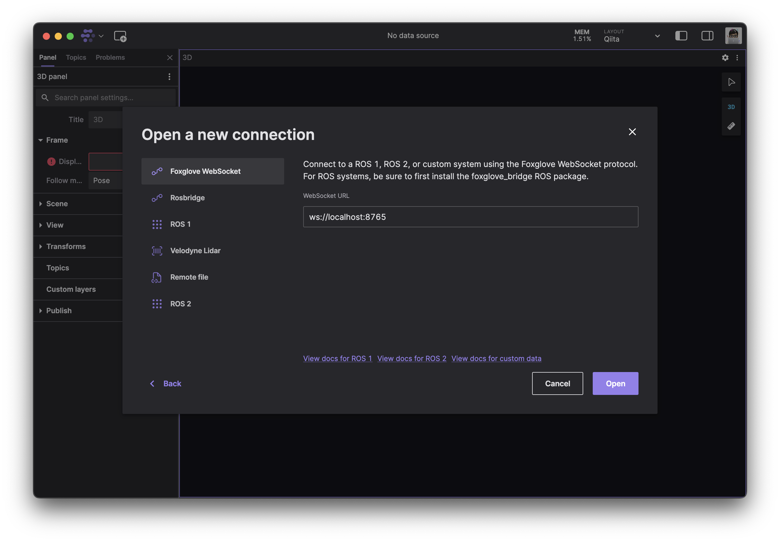 Foxglove Studioを使う #ROS2 - Qiita