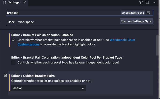 Bracket Pair Colorizerは非推奨なのでvscode標準のBracket機能を使いましょう #VSCode - Qiita