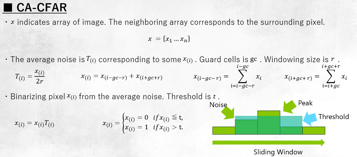 Two-dimensional Cell Averaging Constant False Alarm Rate (CA-CFAR)の実装 #Python - Qiita