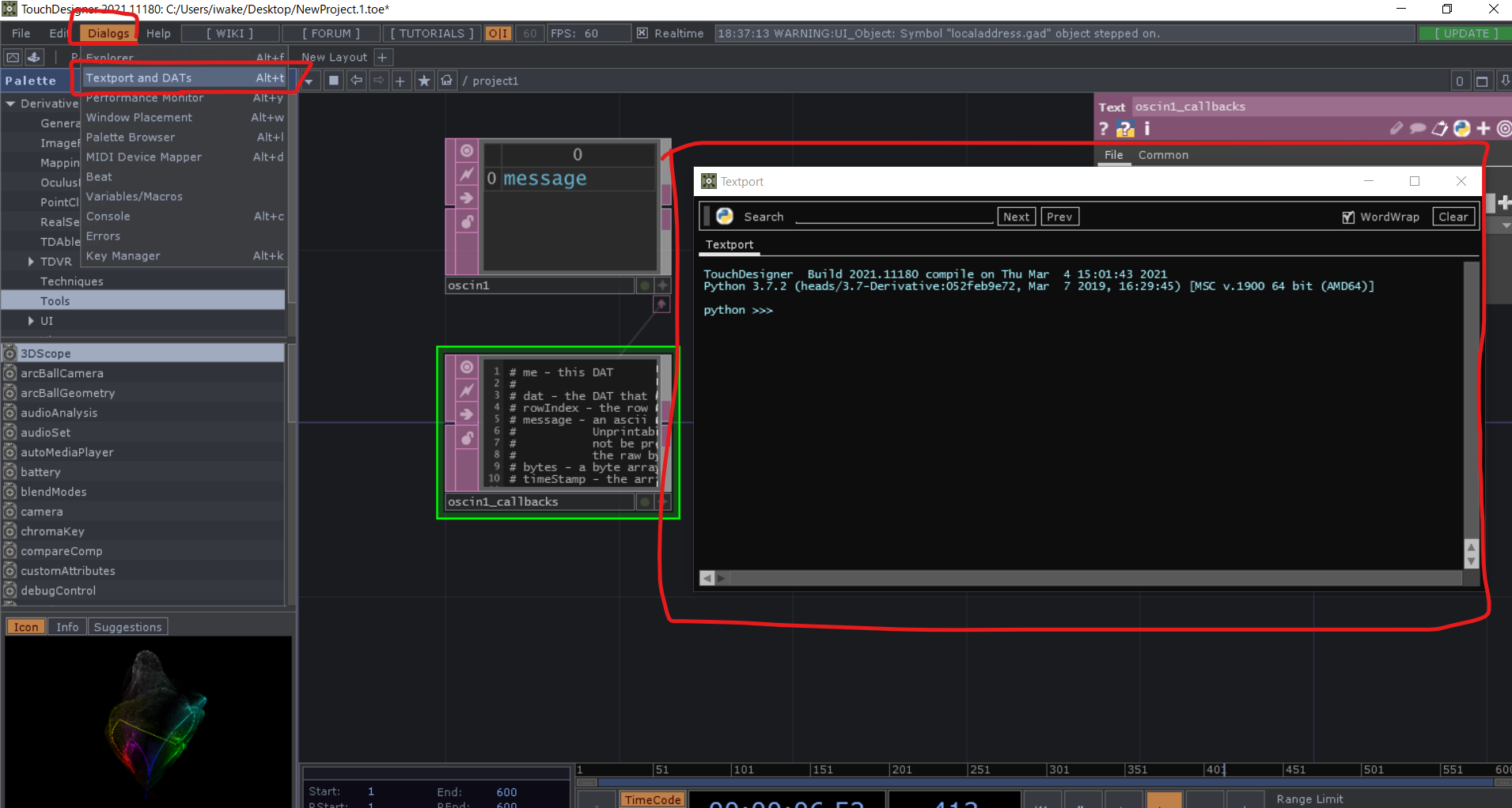 TouchDesigner×Pythonで軽率にOSC通信する方法を初心者向けに説明する #Python - Qiita