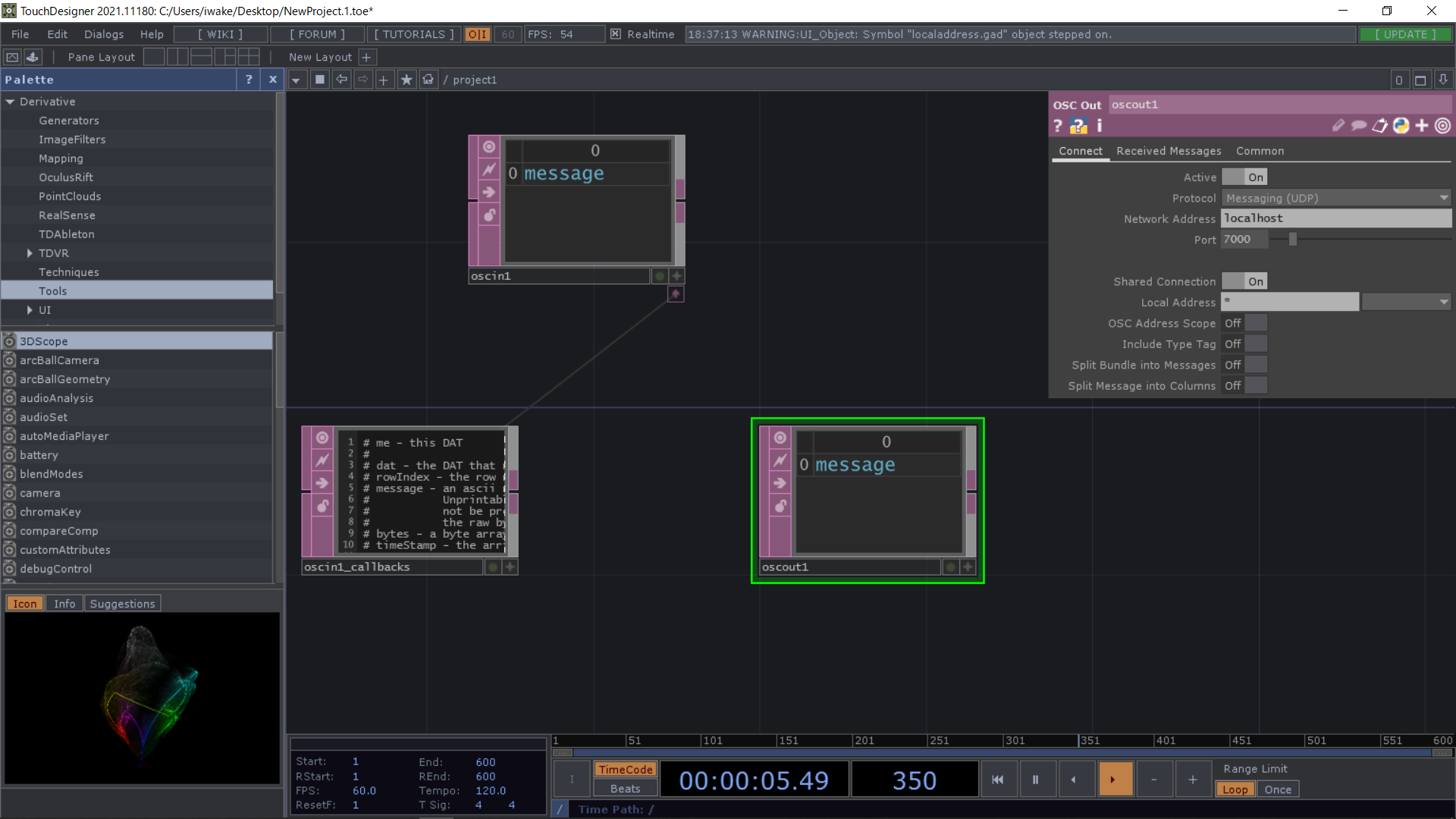 TouchDesigner×Pythonで軽率にOSC通信する方法を初心者向けに説明する #Python - Qiita