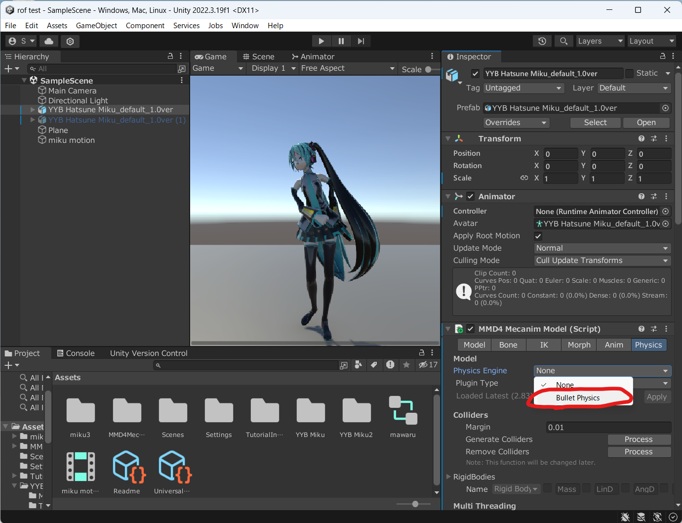 [MMD to Unity] YYB式初音ミクをUnityで動かそう [Unity 2022.3.19] #MMD4Mecanim - Qiita