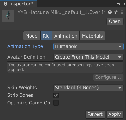 [MMD to Unity] YYB式初音ミクをUnityで動かそう [Unity 2022.3.19] #MMD4Mecanim - Qiita